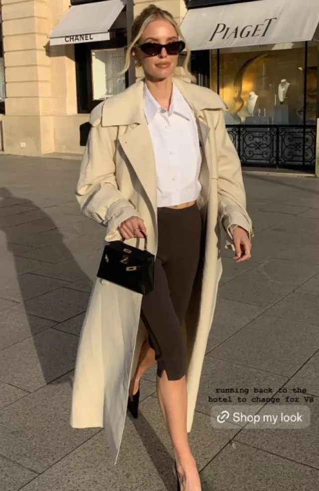 Hermes Mini Kelly Touch in Black worn by Leonie Hanne on her Instagram ...