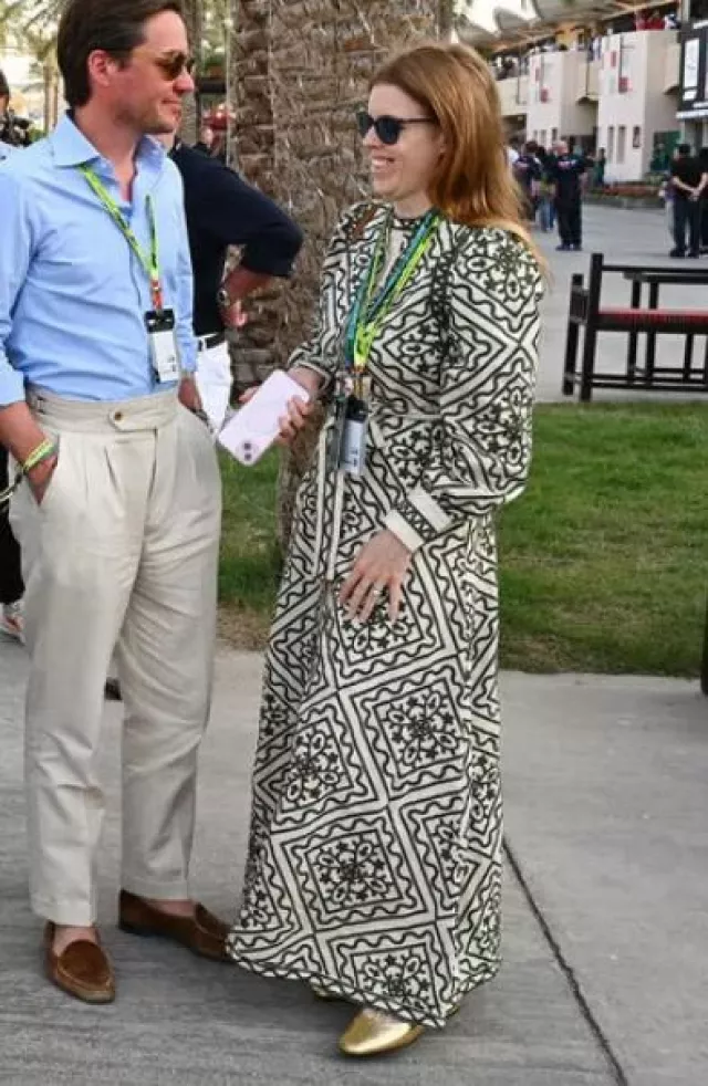 Zara Metallic T-Bar Flats worn by Princess Beatrice at F1 Grand Prix of ...