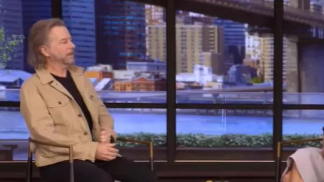 John Varvatos Andrew Leather Trucker Jacket worn by David Spade as seen ...