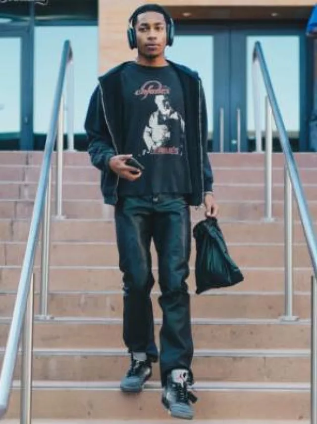 Enfants Riches Déprimés Black Berlin Disco Mock T Shirt worn by Rob ...