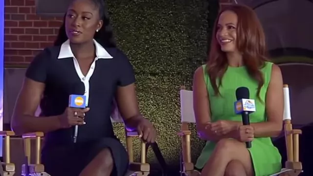 Sandro Sweety Knit Dress worn by Elle Duncan as seen in Good Morning America on July 18, 2025 ...