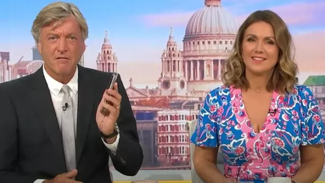 Boden Blue Ellie Flutter Maxi Tea Dress worn by Susanna Reid as seen in ...