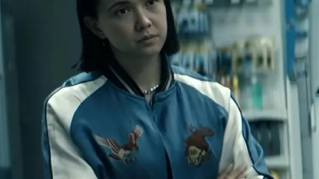 Blouson aviateur Jordan Li Gen V porté par London Thor dans Jordan Li ...