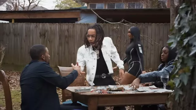 Gucci Black Monogram & Silver Interlocking G Belt worn by YBN Nahmir in ...