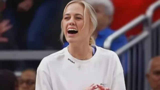 WNBA Fever vs Aces White T-Shirt worn by Sophie Cunningham in ...