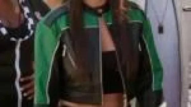 Michelle Lally The Valley Leather Jacket worn by Michelle Saniei ...