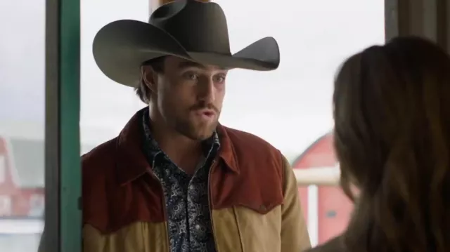 Scully Burnished Suede Color Block Jacket worn by Nathan Pryce (Spencer ...