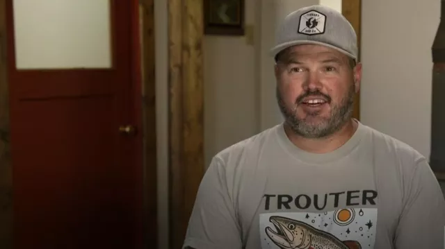 Trouter Space Fishing T Shirt worn by Tanner as seen in Wife Swap: The ...