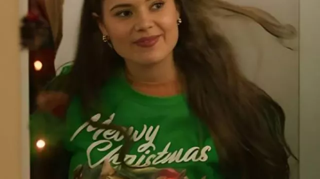 Un suéter gráfico de gato Ellise Roth de Royal Icing Christmas Verde ...