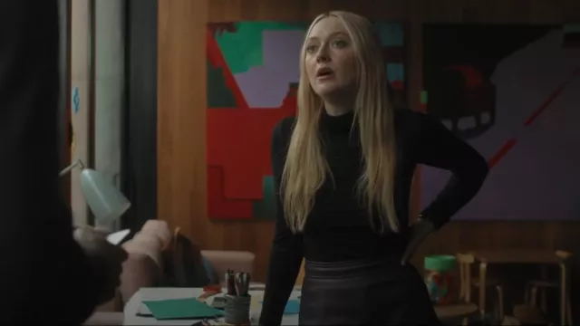 Sofia Irina Leather Midi Skirt worn by Jenny Kaminski (Dakota Fanning ...