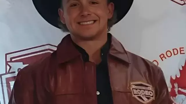 Logan Hay CFR Edmonton 2025 Leather Jacket worn by Logan Hay in ...