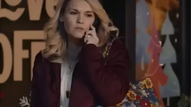 All Is Merry & Bright Emily Rose Red Quilted Coat worn by Jessica ...