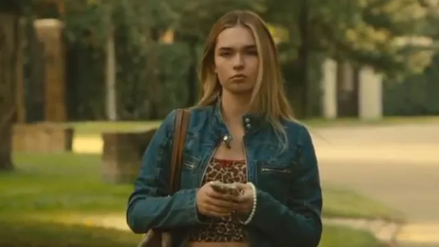 BDG Fitted Denim Motocross Jacket worn by Allegra Lonsdale (Amelia May ...