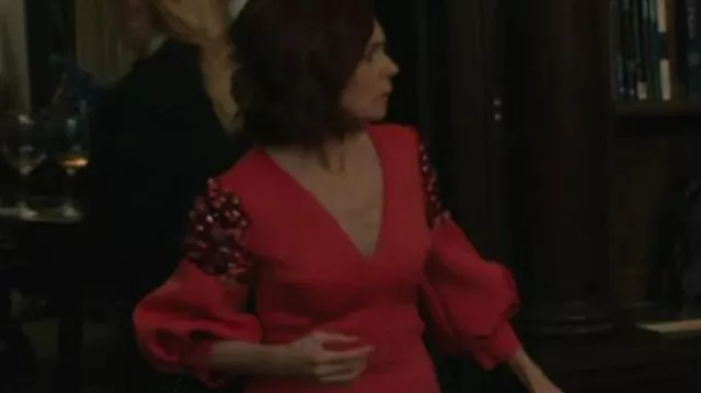 Elsbeth S03 Carrie Preston Robe à manches bouffantes roses ornées de ...