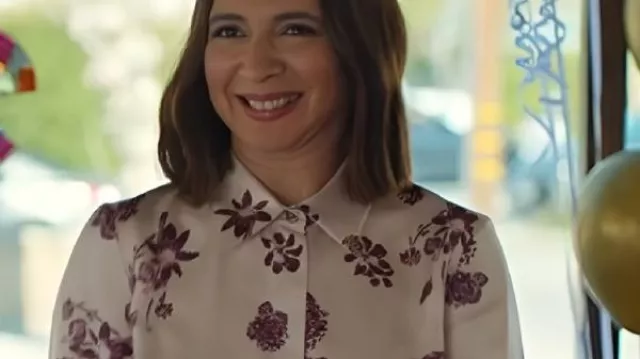 Loot S03 Molly Novak Floral Blouse worn by Molly Novak (Maya Rudolph ...
