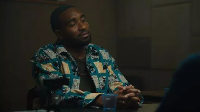 Awake NY Paisley Printed Corduroy Zip Up Shirt worn by Steven Gibbons ...