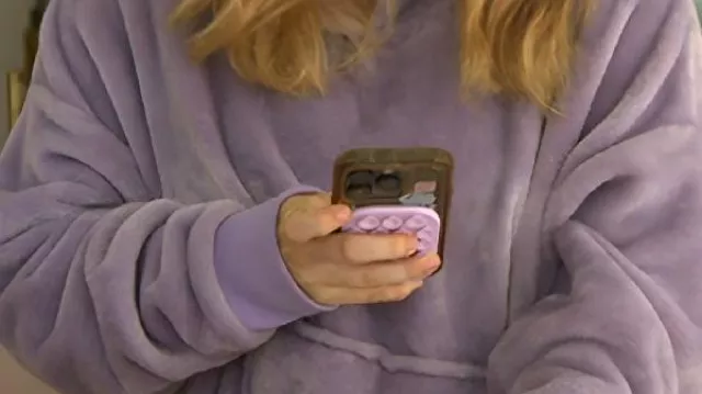 Purple Blanket Hoodie worn by (Baylen Leonard) in Baylen Out Loud | Spotern