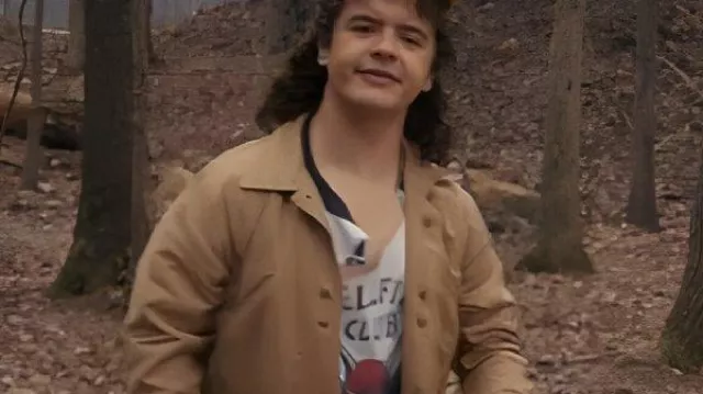 Stranger Things S05 Dustin Henderson Beige Coat worn by Dustin ...