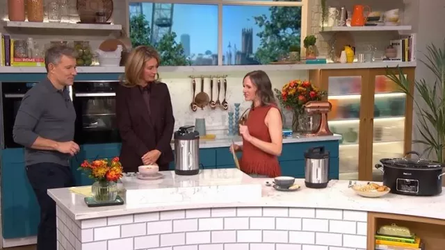 Asos Design Clean Knitted Fringed Tank worn by Grace Forell as seen in ...