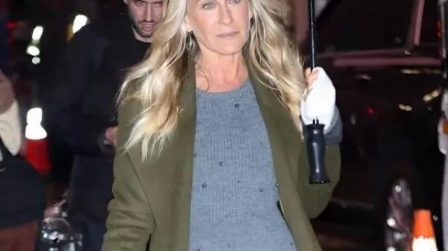 Sarah Jessica Parker Google Commercial Filming Nyc 2025 Coat worn by ...