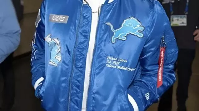 Eminem Lions Halftime Show Blue Jacket worn by Jack White in Eminem x ...