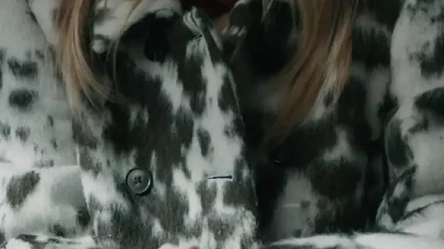 Cowhide Printed Coat worn by (Alina Rose Armstrong) in Elsbeth | Spotern