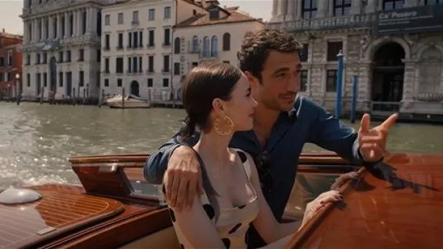 Lelet NY Mini Amy Bow in Black worn by Emily Cooper (Lily Collins) as ...