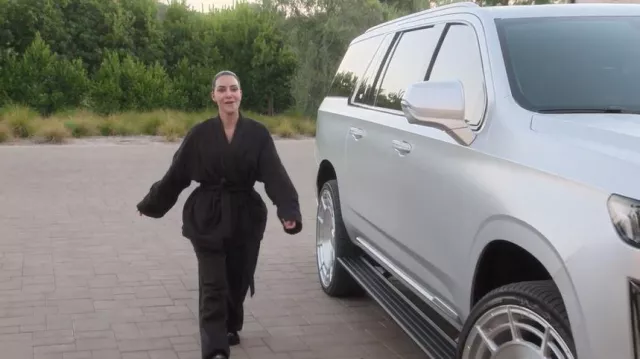 Skims Fleece Wide Leg Pants worn by Kim Kardashian as seen in The ...