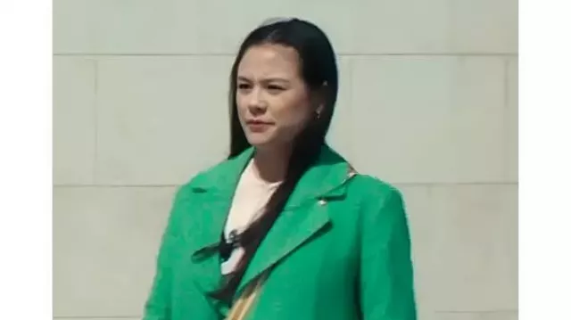 Run Away 2026 Clara Lioe Green Long Coat worn by (Clara Lioe) in Run ...