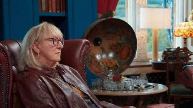 Chicos Cutout Faux Leather Jacket worn by Donna Kelce as seen in The ...