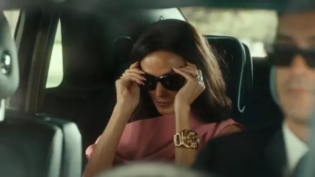 David Webb Open Scroll Rubellite Diamond Cuff Bracelet worn by Cami ...