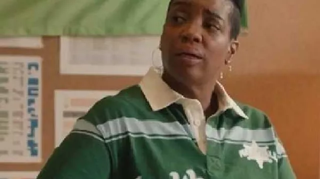 Small Achievable Goals S2 Leslie Adlam Green Polo Shirt worn by (Leslie ...