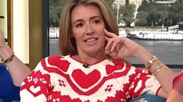 This Morning Show 2026 Cat Deeley Heart Printed Sweater worn by (Cat ...