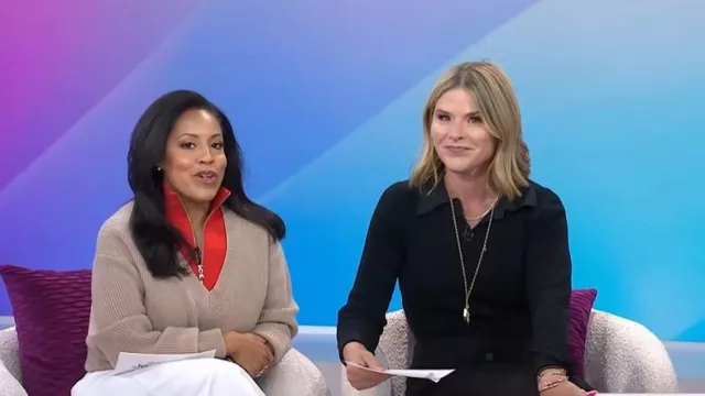 3.1 Phillip Lim Variegated Rib Polo Pullover worn by Jenna Bush Hager ...