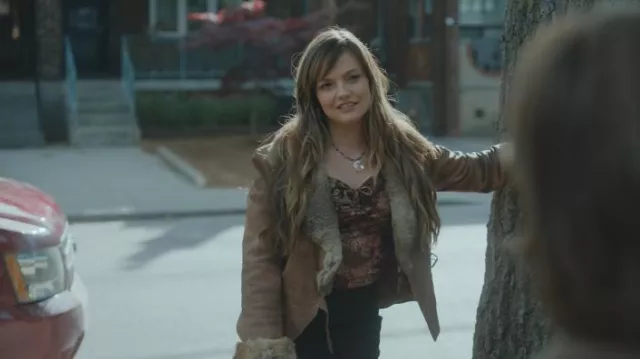 Danier Vintage 7 Genuine Leather Jacket worn by Mary (Emily Meade) as ...