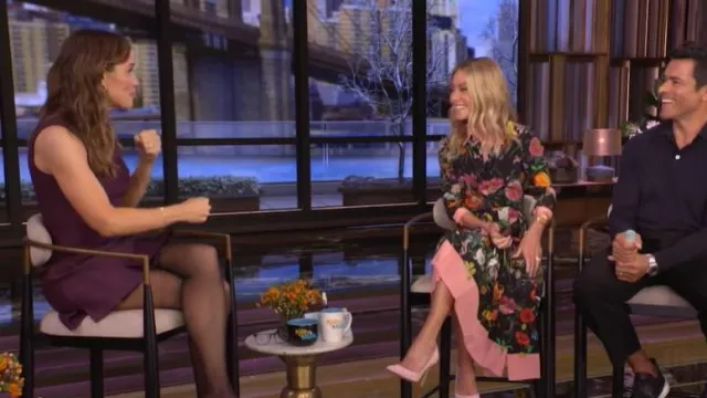 Gucci Floral Snake Print Silk Dress worn by Kelly Ripa as seen in LIVE ...