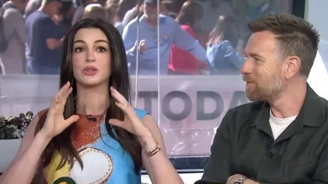 Alemais lenny Embellished Mini Dress worn by Anne Hathaway as seen in ...
