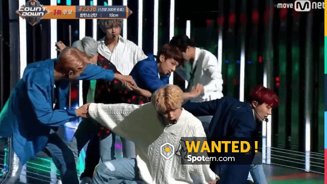 The sweater in white as worn by Jimin during a live-DNA of the BTS ...