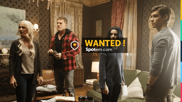 Red and black plaid jacket worn by Hank Hall aka Hawk (Alan Ritchson ...