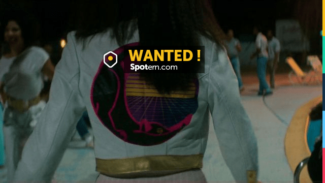 blue and gold Lucky jacket worn by Melanie Rosen (Jackie Tohn) & Jenny ...