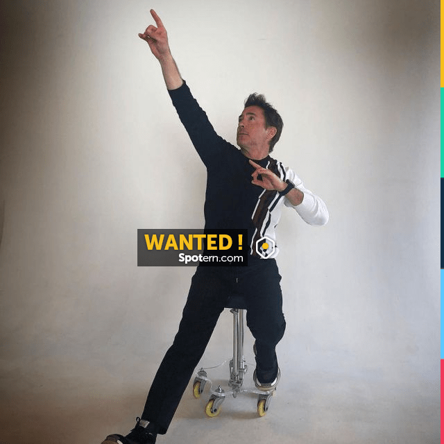 Black Sweater with striped in white and burgundy worn by Robert Downey ...