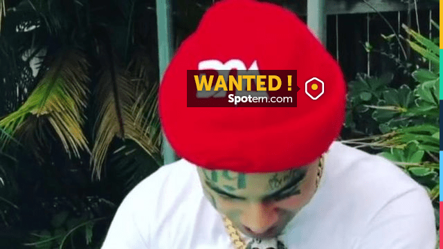 Red Ski Mask worn by 6ix9ine as seen in Tekashi69 6ix9ine Shows Off New ...