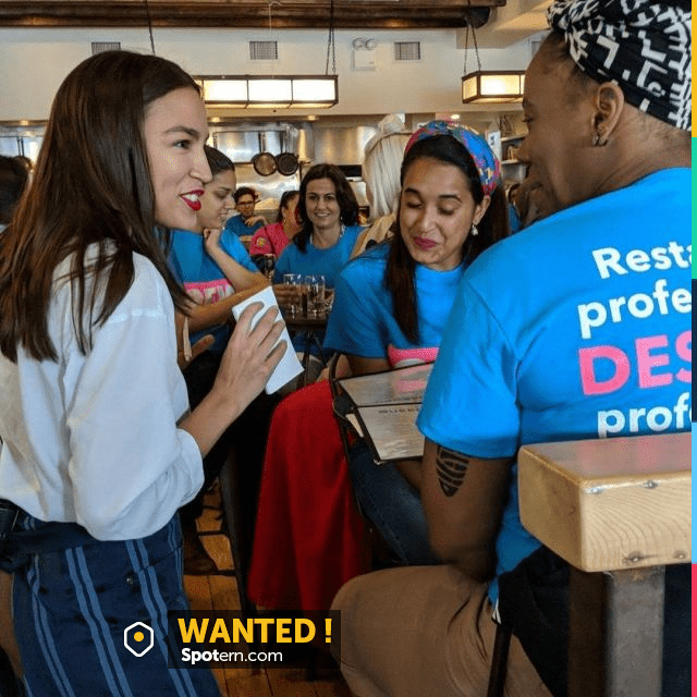 Blue striped pants worn by Alexandria Ocasio-Cortez on the Instagram ...