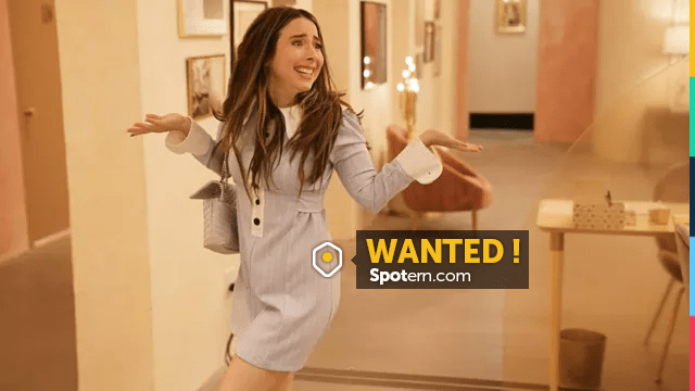 Striped blue collar dress worn by Izzy Levine (Esther Povitsky) as seen in Dollface TV series ...