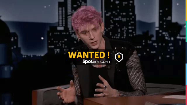 Black Mesh Blazer Jacket worn by Machine Gun Kelly as seen in Jimmy ...