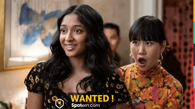 Floral Black Dress worn by Devi Vishwakumar (Maitreyi Ramakrishnan) as ...