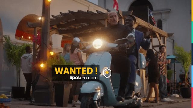 Piaggio Vespa Scooter in blue driven by Randy (Woody Harrelson) as seen ...