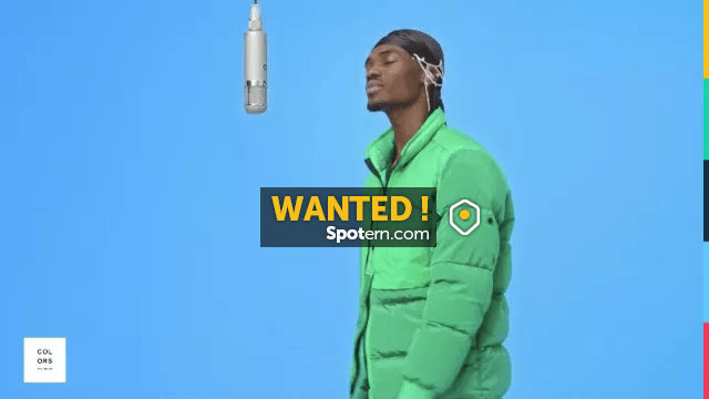 The green down jacket worn by TOBi in its flowers | clip A COLORS SHOW ...