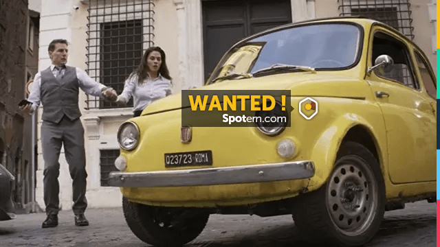 Yellow Fiat 500 vintage car driven by Ethan Hunt (Tom Cruise) in ...