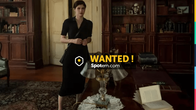 Black dress ensemble worn by Rowan Fielding (Alexandra Daddario) as ...
